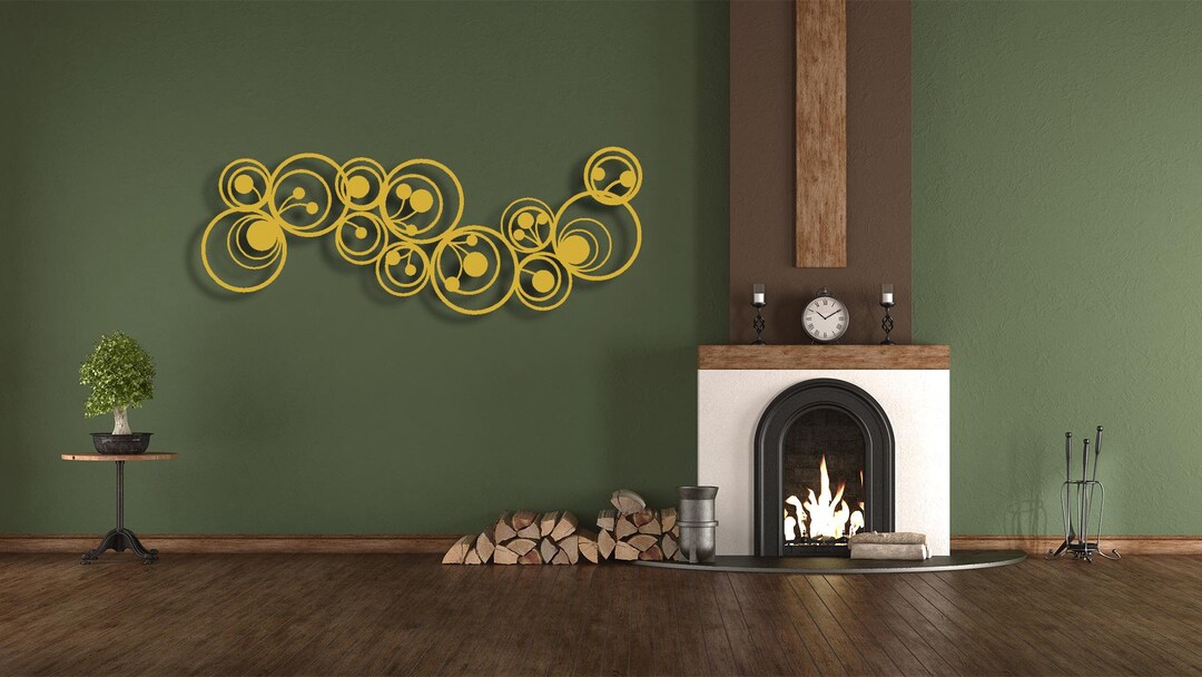 Gold Metal Floral Wall Art: Modern Circle Decor - Etsy