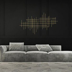 Gold Abstract Wall Art Mid Century Modern Art Gold Metal - Etsy