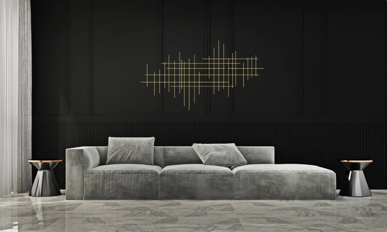 Gold Abstract Wall Art Mid Century Modern Art Gold Metal - Etsy