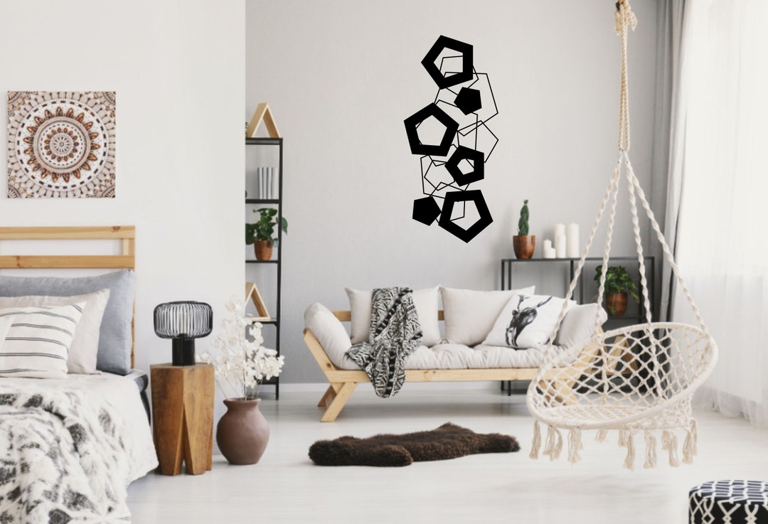 Vertical Pentagon Metal Wall Art Home Living Room Décor - Etsy