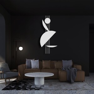 Silver Dancing Geometric Metal Wall Decor, Metal Wall Art, Metal Line ...