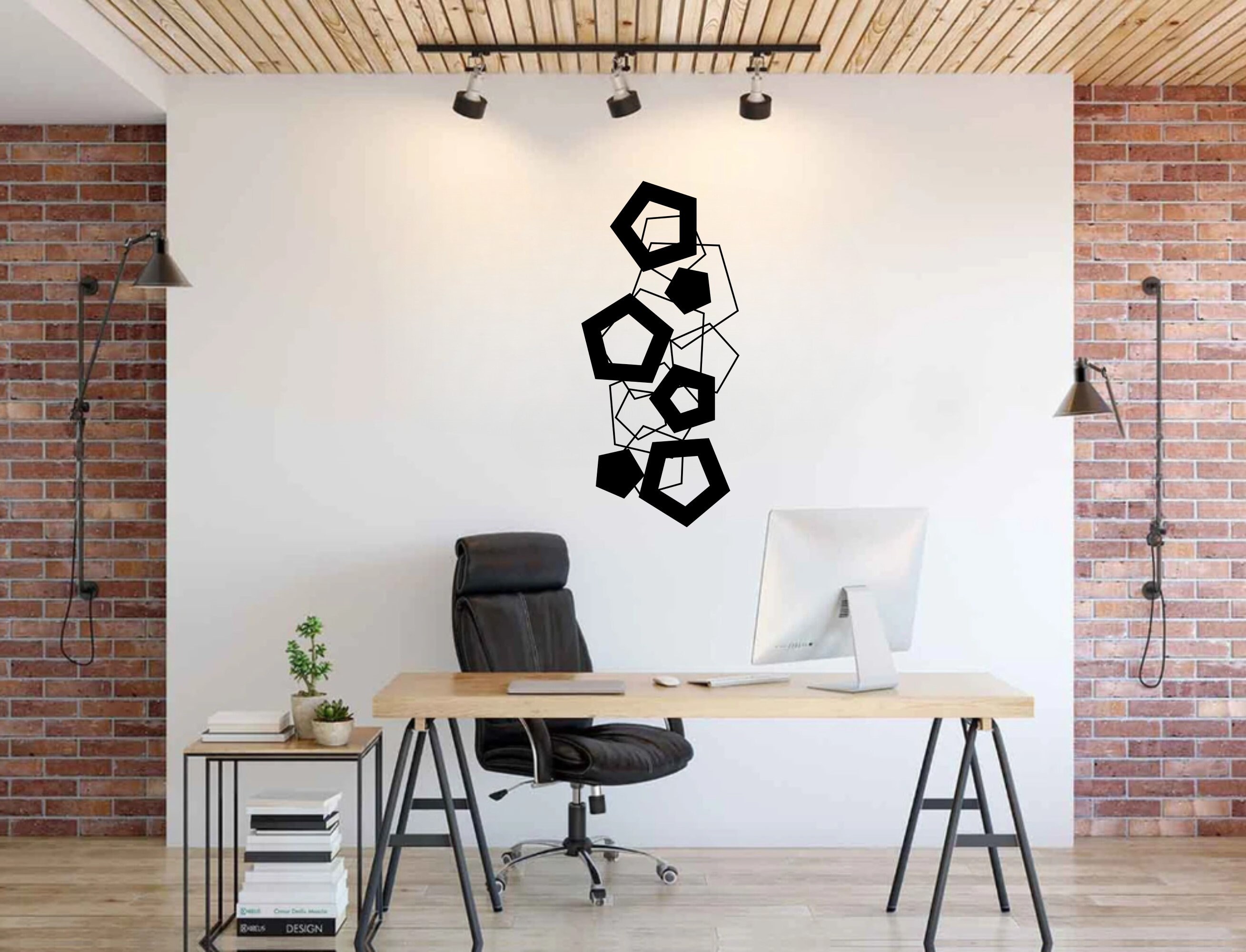 Vertical Pentagon Metal Wall Art Home Living Room Décor - Etsy