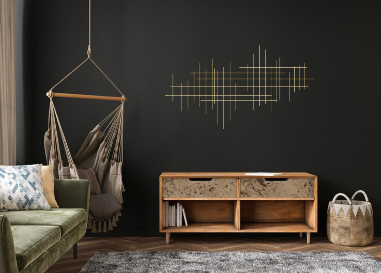 Gold Abstract Wall Art Mid Century Modern Art Gold Metal - Etsy