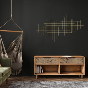 Gold Abstract Wall Art Mid Century Modern Art Gold Metal - Etsy