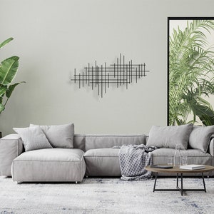 Home Metal Line Art,minimalist Metal Wall Sign,line Wall Decor,home ...