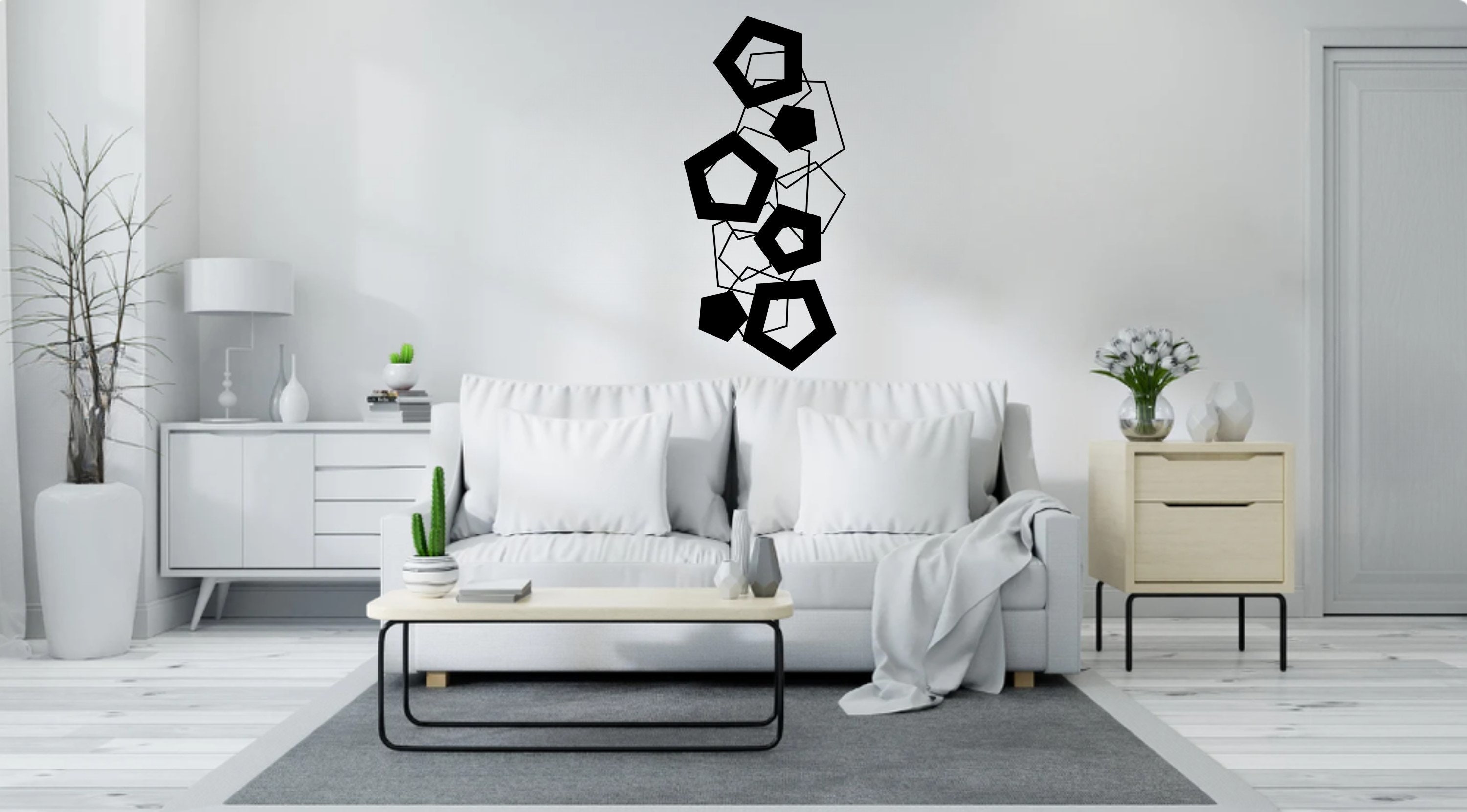 Vertical Pentagon Metal Wall Art Home Living Room Décor - Etsy