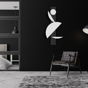 Silver Dancing Geometric Metal Wall Decor, Metal Wall Art, Metal Line ...