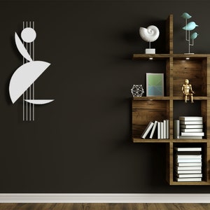 Silver Dancing Geometric Metal Wall Decor, Metal Wall Art, Metal Line ...