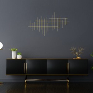 Home Metal Line Artminimalist Metal Wall Signline Wall - Etsy