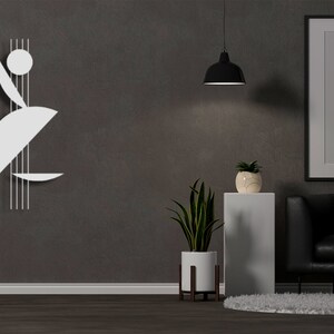 Silver Dancing Geometric Metal Wall Decor, Metal Wall Art, Metal Line ...