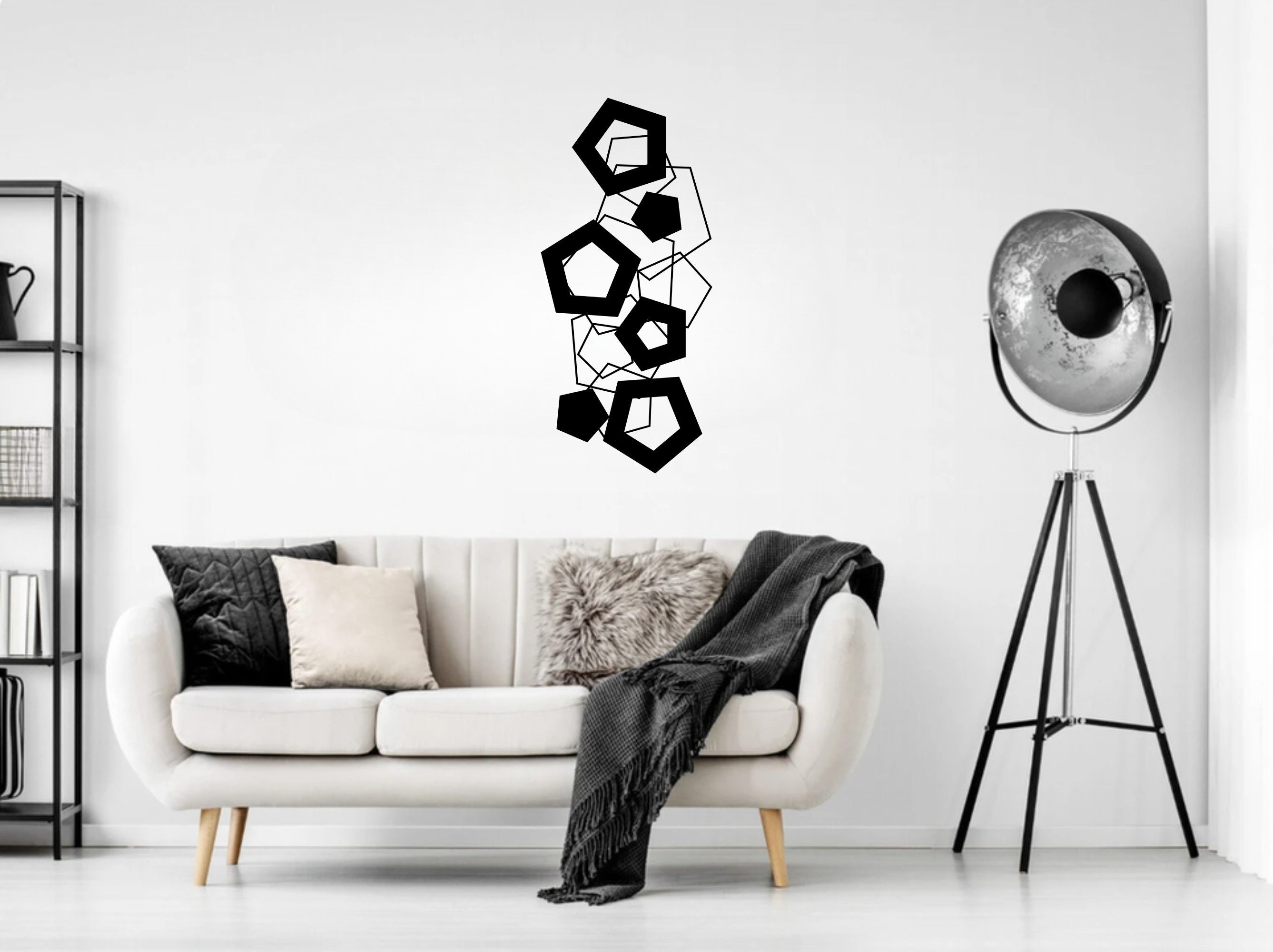 Vertical Pentagon Metal Wall Art Home Living Room Décor - Etsy