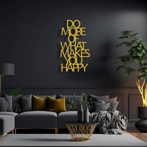 Gold Be Happy Wall Signs With Codes, Positivity Life Themed Wall Decor ...