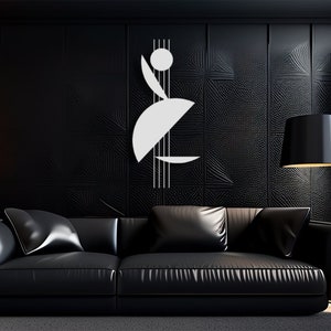 Silver Dancing Geometric Metal Wall Decor, Metal Wall Art, Metal Line ...