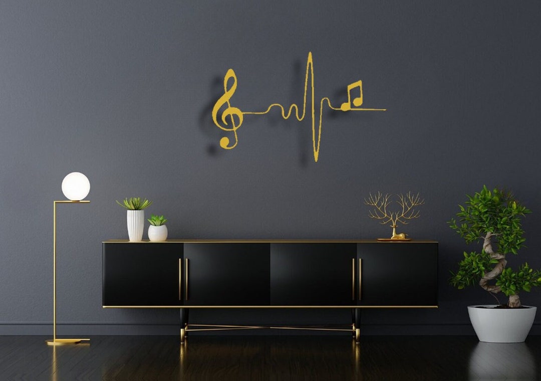 Music is Food for the Soul Metal Wall Art, Music Decor, Gold Wall Decor ...