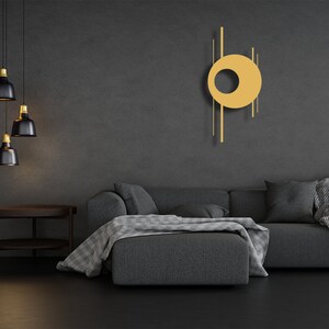 Gold Metal Wall Decor, Modern Gold Wall Art, Metal Abstract Geometric ...