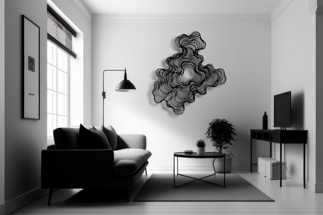 Modern Metal Line Art Sculpture: Abstract Wall Hanging - Etsy