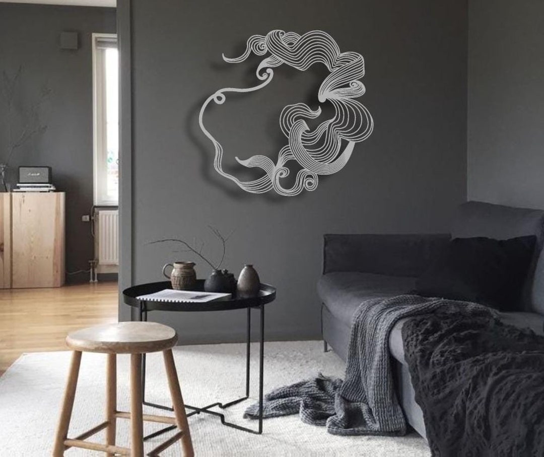 Abstract Metal Line Wall Art: Boho Geometric Sculpture - Etsy