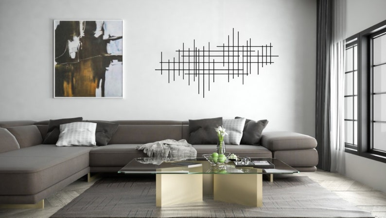 Home Metal Line Artminimalist Metal Wall Signline Wall - Etsy
