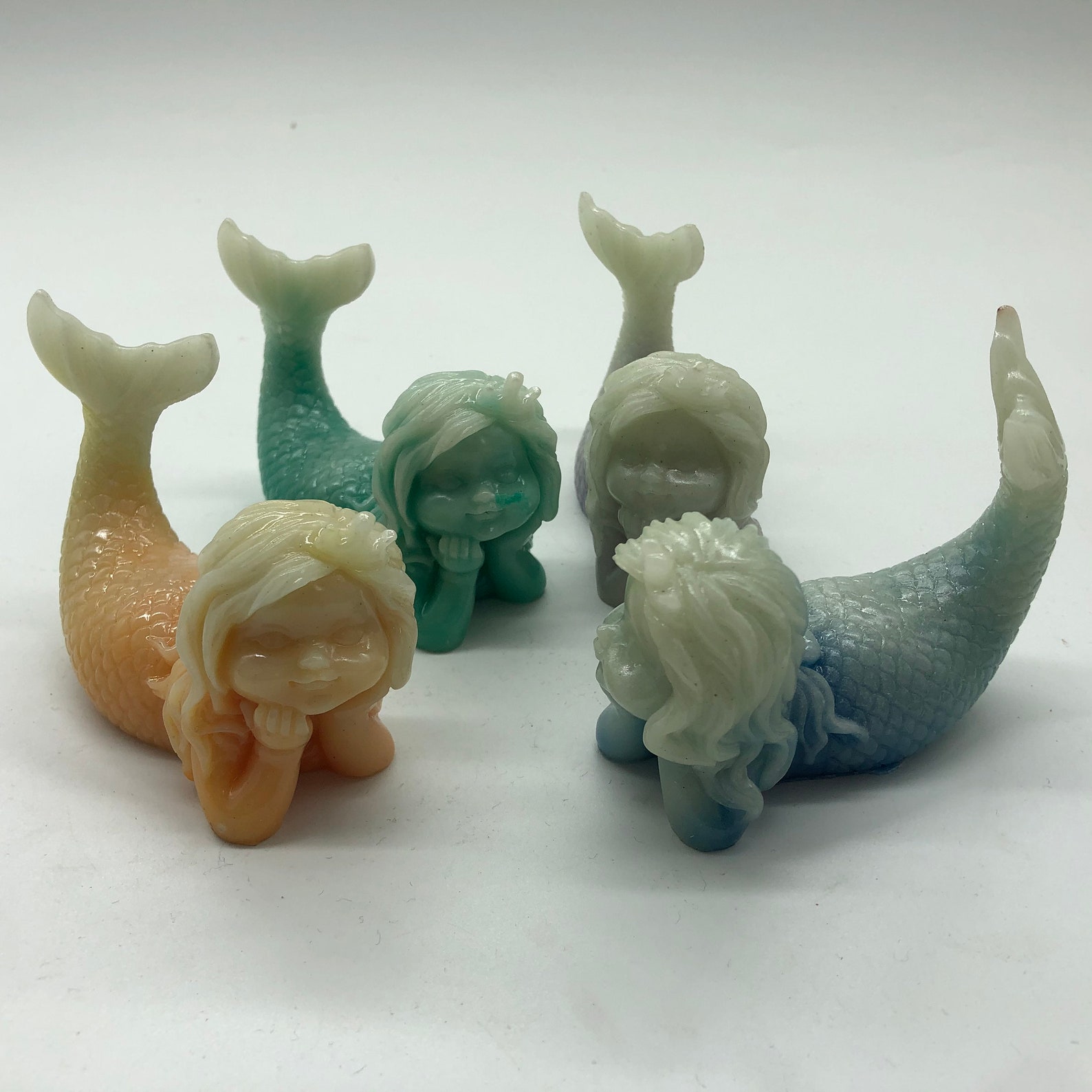 Luminous stones quartz crystal hand carved mermaid sculpture | Etsy