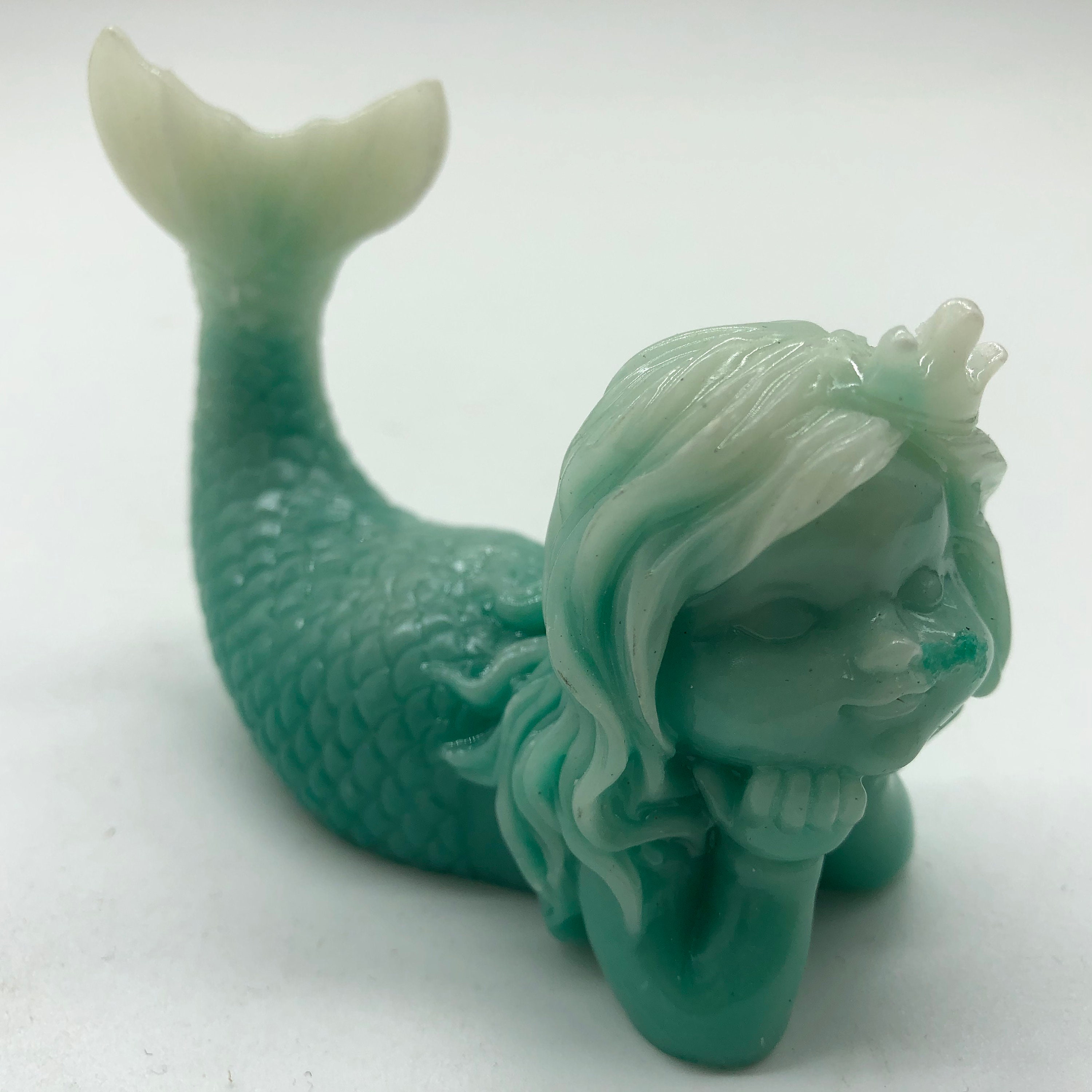 Luminous stones quartz crystal hand carved mermaid sculpture | Etsy