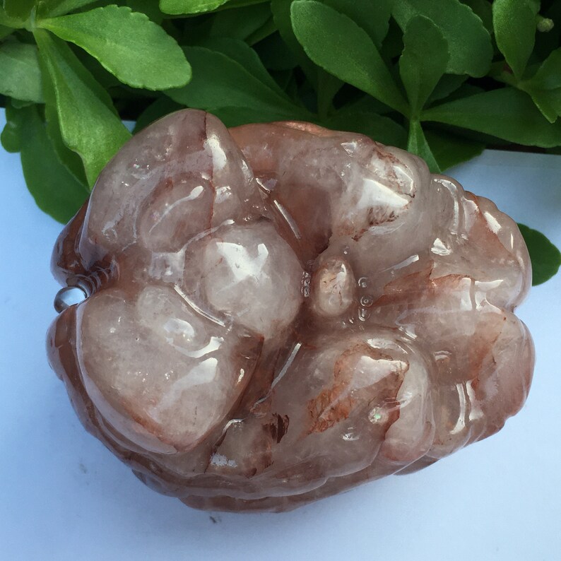 Natural Red Stone Quartz Crystal Hand Carved Brain Shape - Etsy