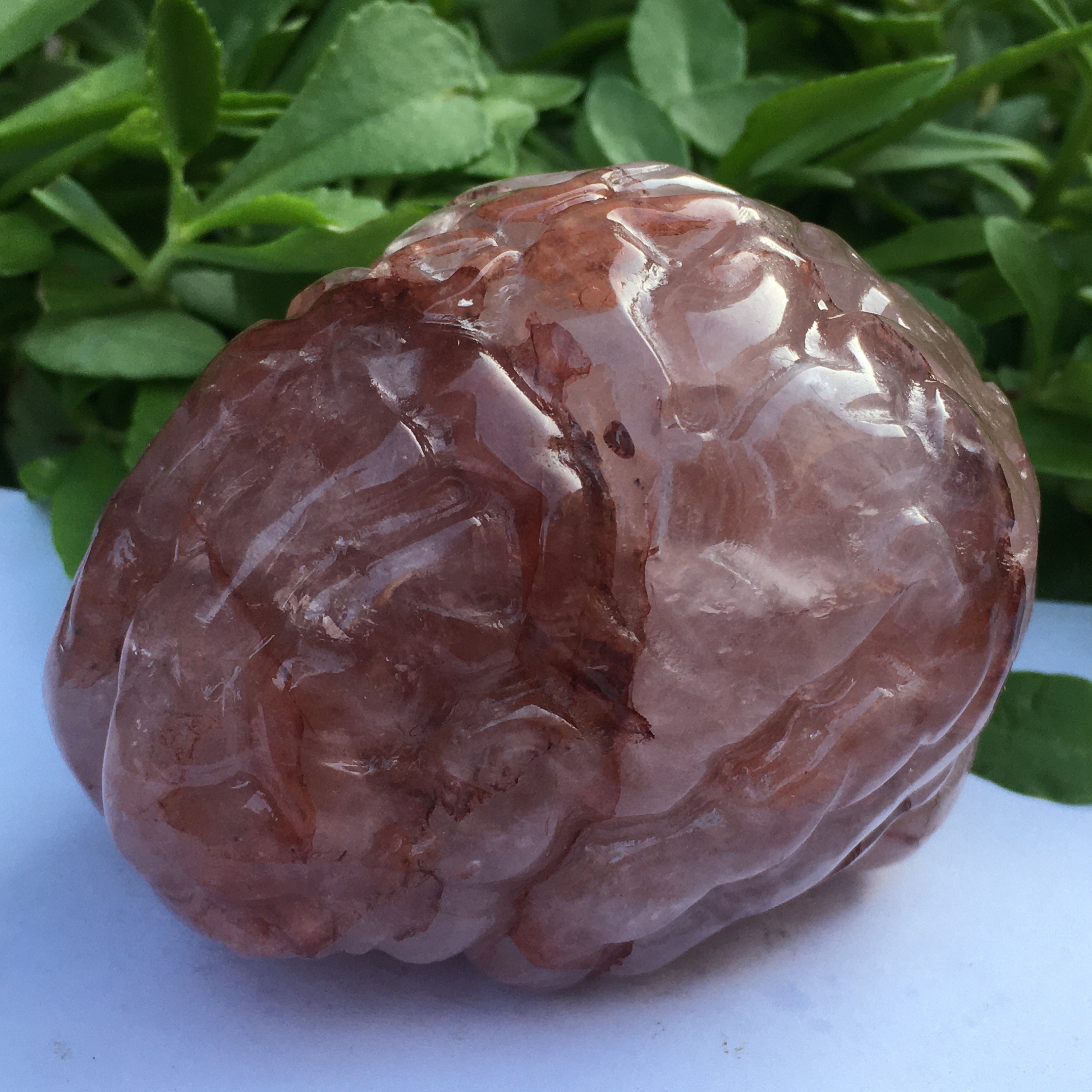 Natural Red Stone Quartz Crystal Hand Carved Brain Shape - Etsy