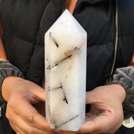 0.81LB Natural smoky quartz Tower Quartz Crystal Wand Tower Point ...