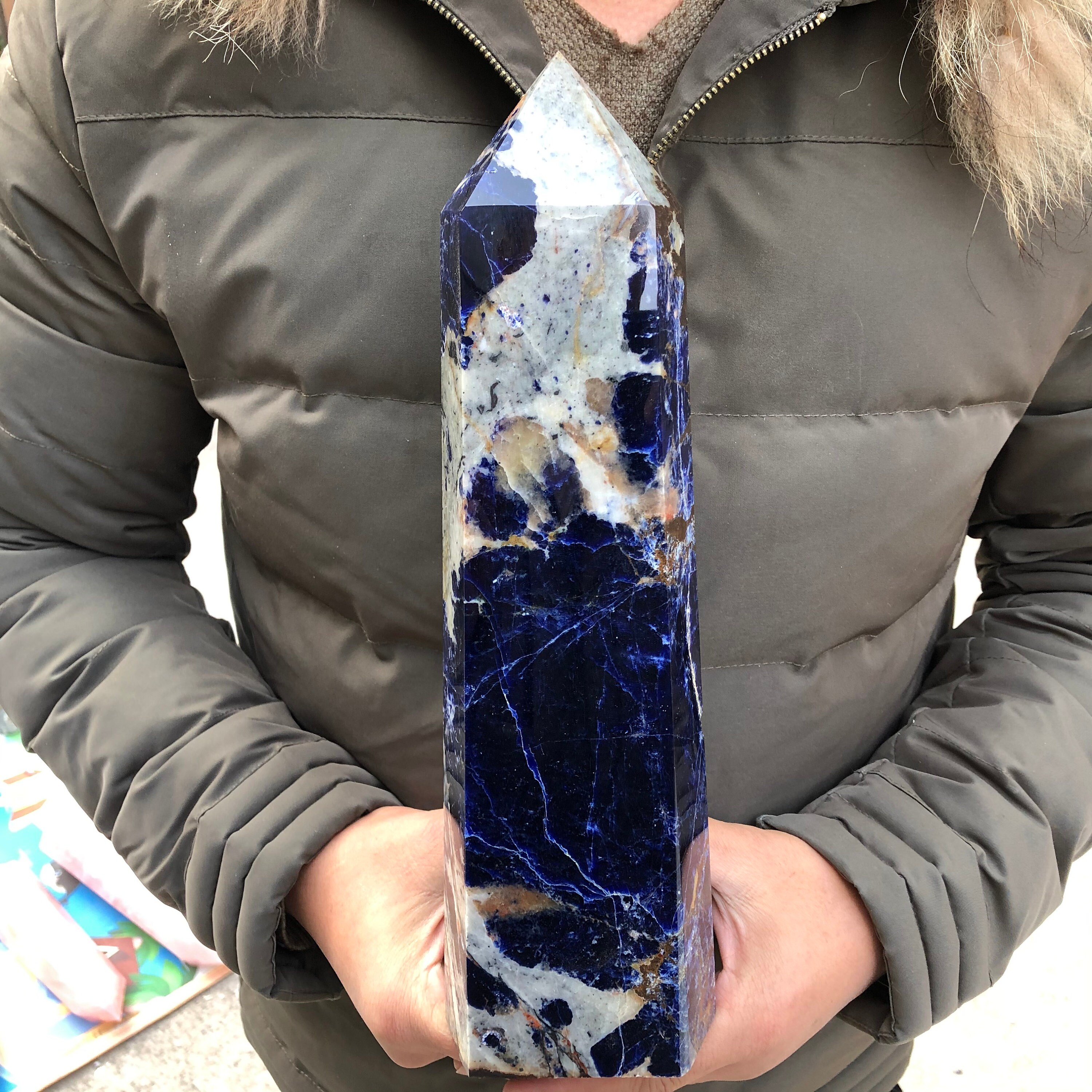 Natural sodalite quartz crystal obelisk wand point healing | Etsy