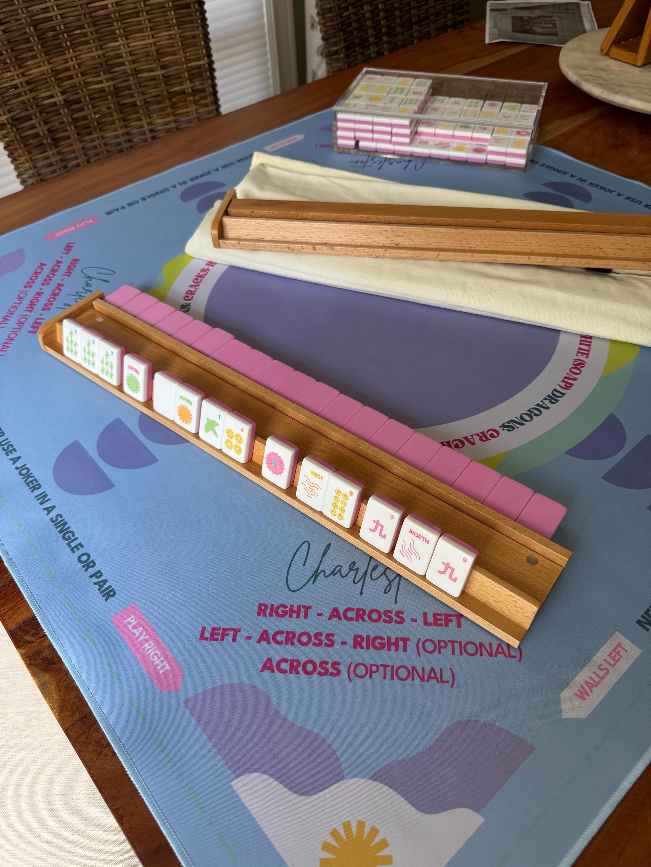 Natural Wood Mahjong Magnetic Racks (set of 4) – 20 Inch, Detachable ...