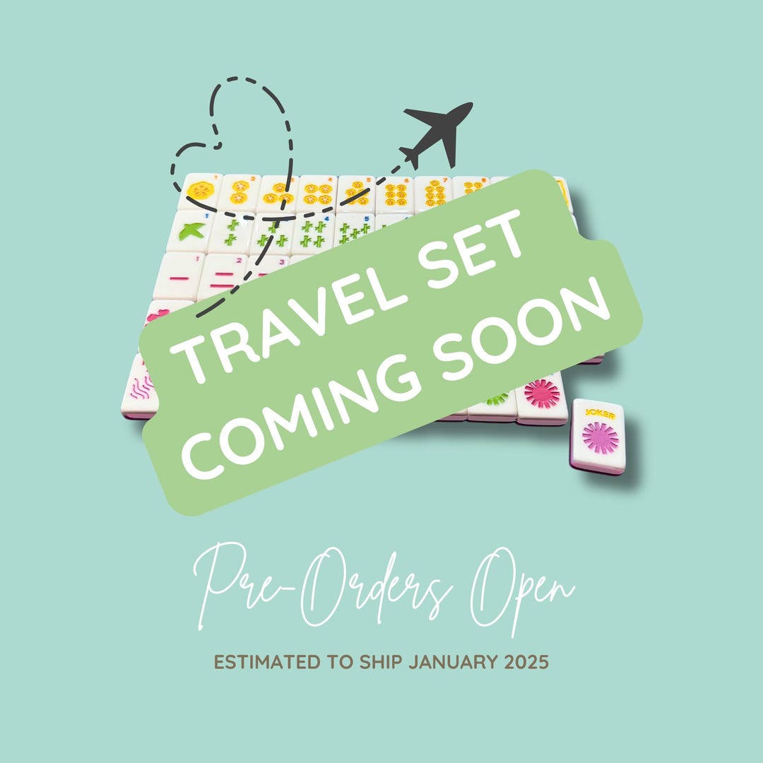 Pre-order TRAVEL SET Modern Bright Embossed Art Mahjong Set Compact ...