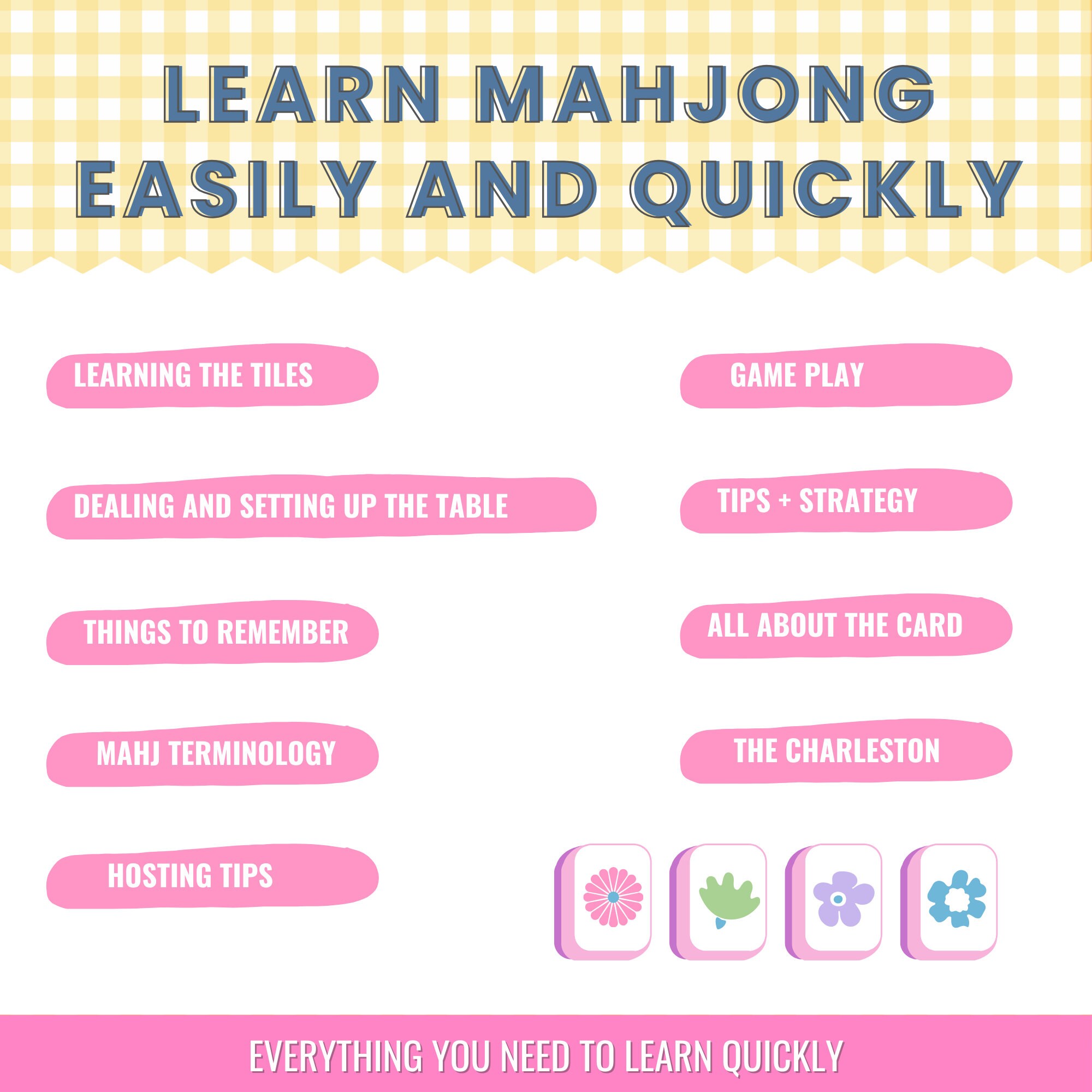 Quick Visual Reference Guide to American Mahjong: How to Play, Tiles ...