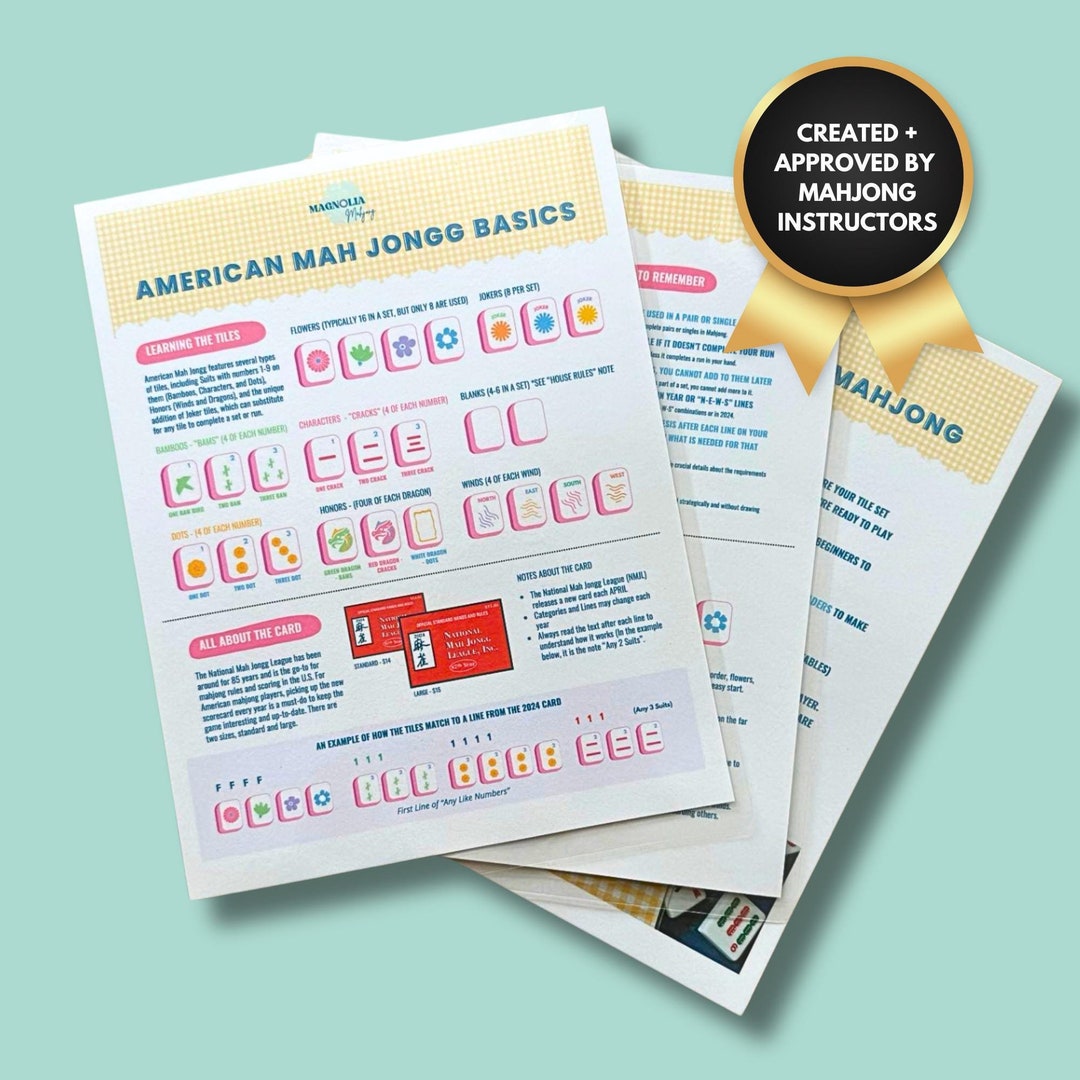 Quick Visual Reference Guide to American Mahjong: How to Play, Tiles ...