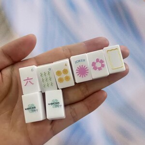 Pre-order TRAVEL SET Modern Bright Embossed Art Mahjong Set Compact ...