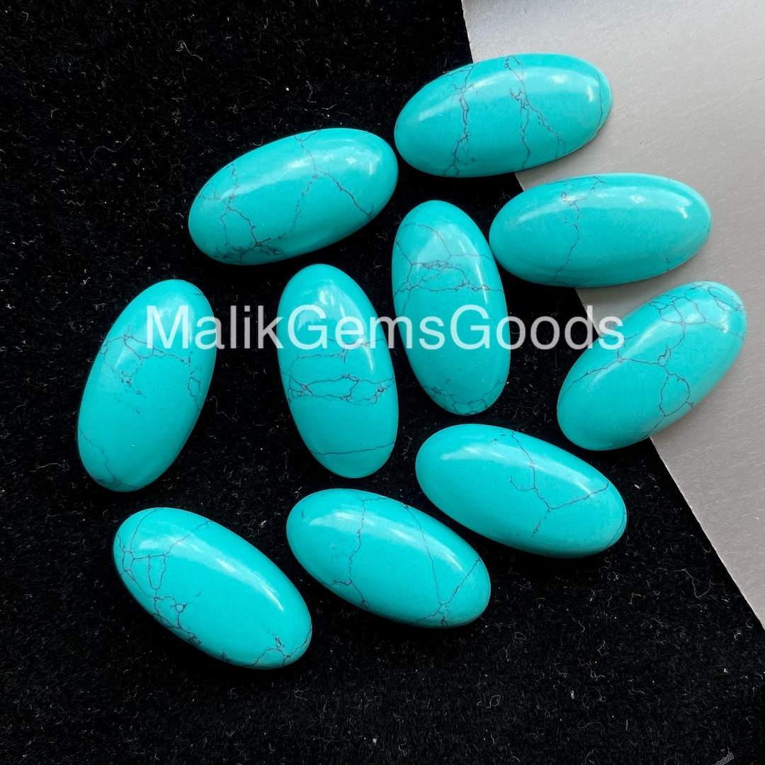 10 Turquoise Cabochons: Long Oval Gemstone Beads (16x8 to 20x12 MM) - Etsy