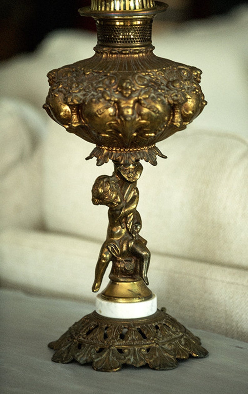 Antique Electrified Cherub Lamp - Etsy