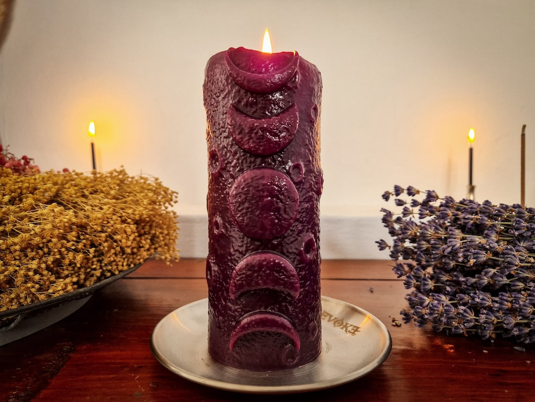 Moon Phases Candle for Your Altar and Ritual Meditation. Small Medium ...