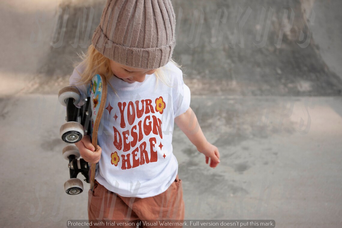 Kids REAL MODEL T-shirt Mockup, Outdoor White Bella Canvas 3001t ...