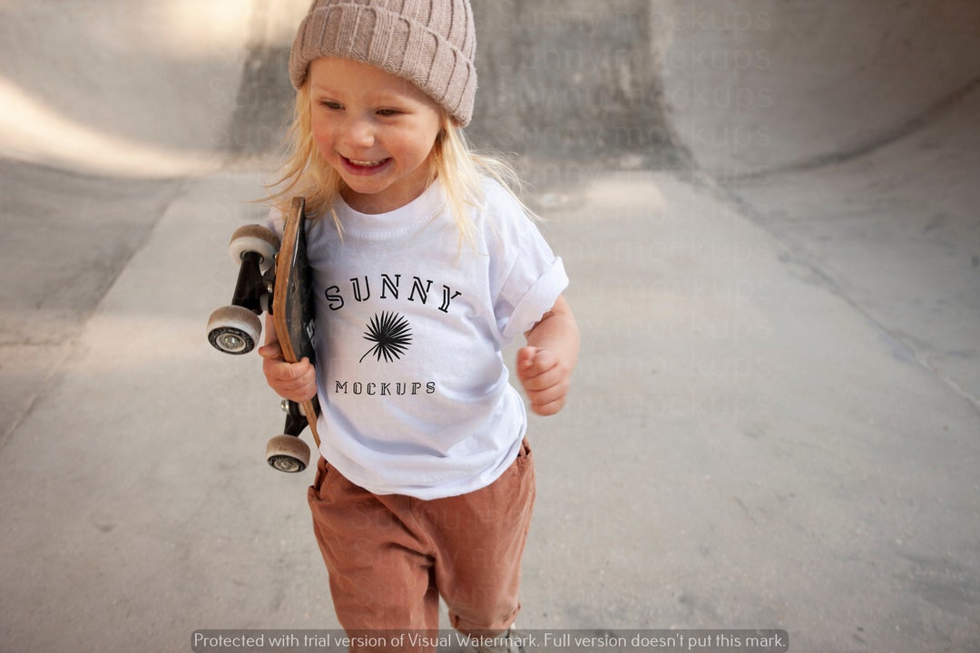 Kids REAL MODEL White T-shirt Mockup, Bella Canvas 3001t Toddler ...