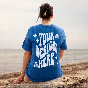 Bella Canvas 3001 Blue BACK Mockup | Bella Canvas Royal Blue Mockup ...
