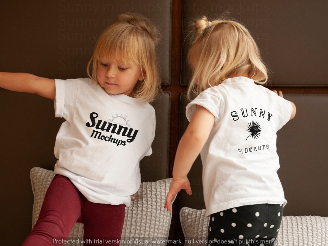 Kids T-shirt Mockup,kids Model Mockup, Front and Back Kidst-shirt ...