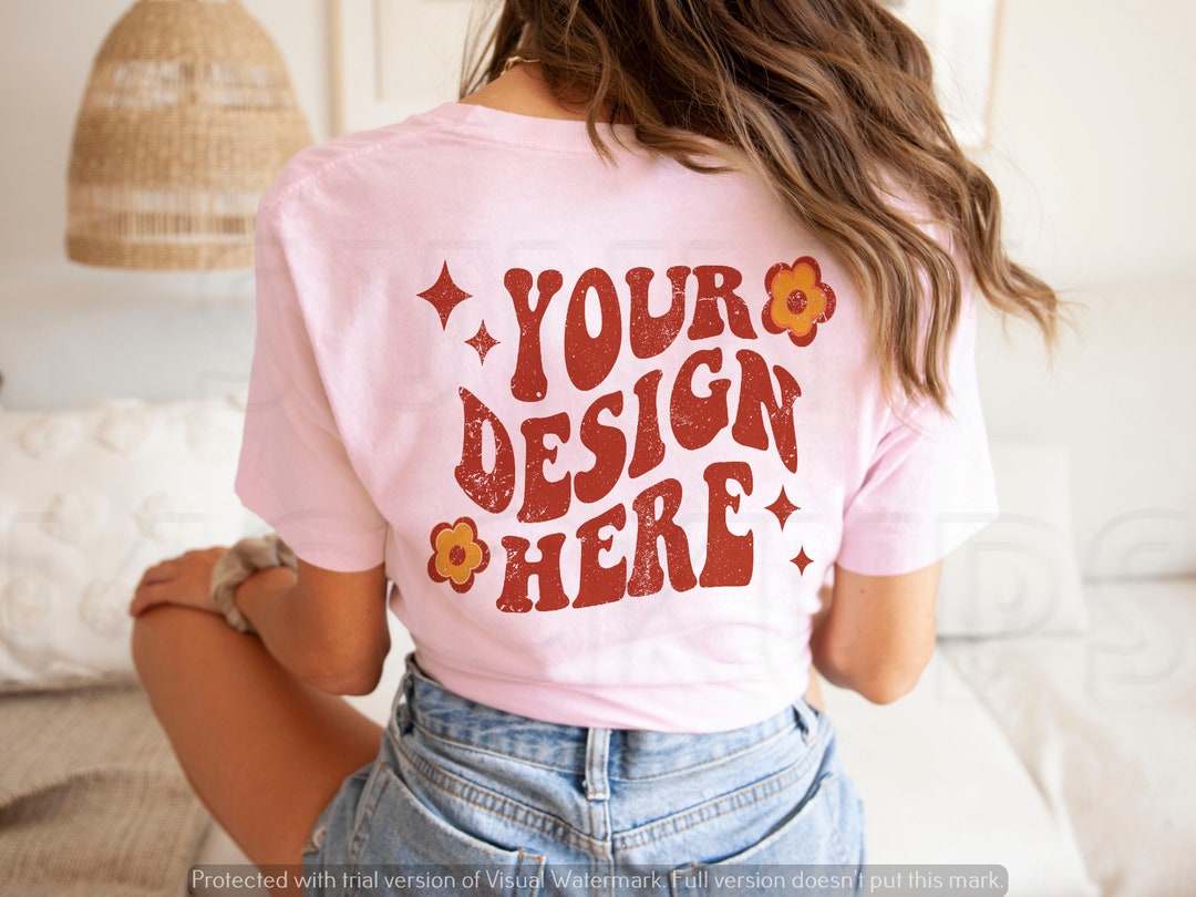 BELLA CANVAS 3001 Light Pink, 3001 Pink BACK Mockup, Boho T-shirt ...