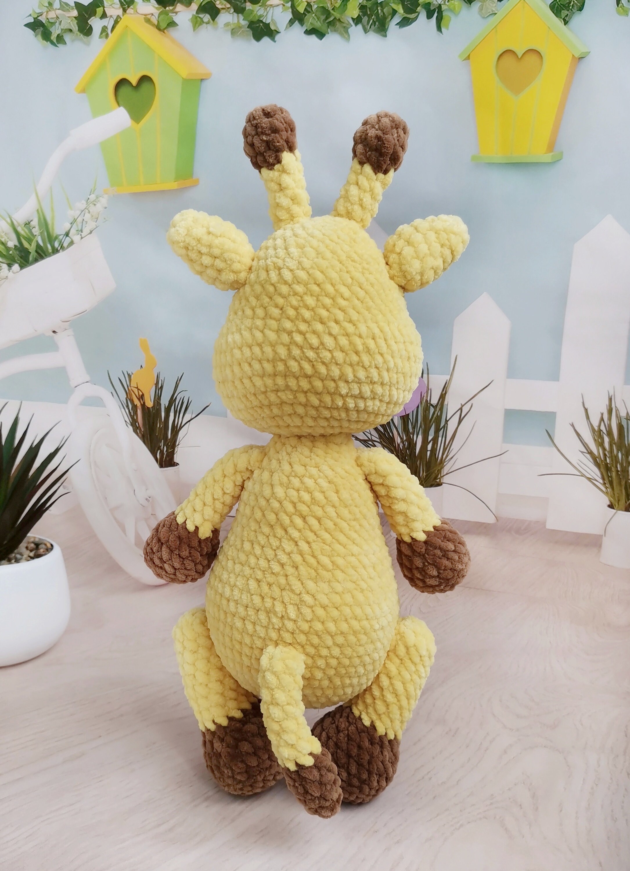 Stuffed toy Giraffe Baby shower gift Safari style velvet | Etsy