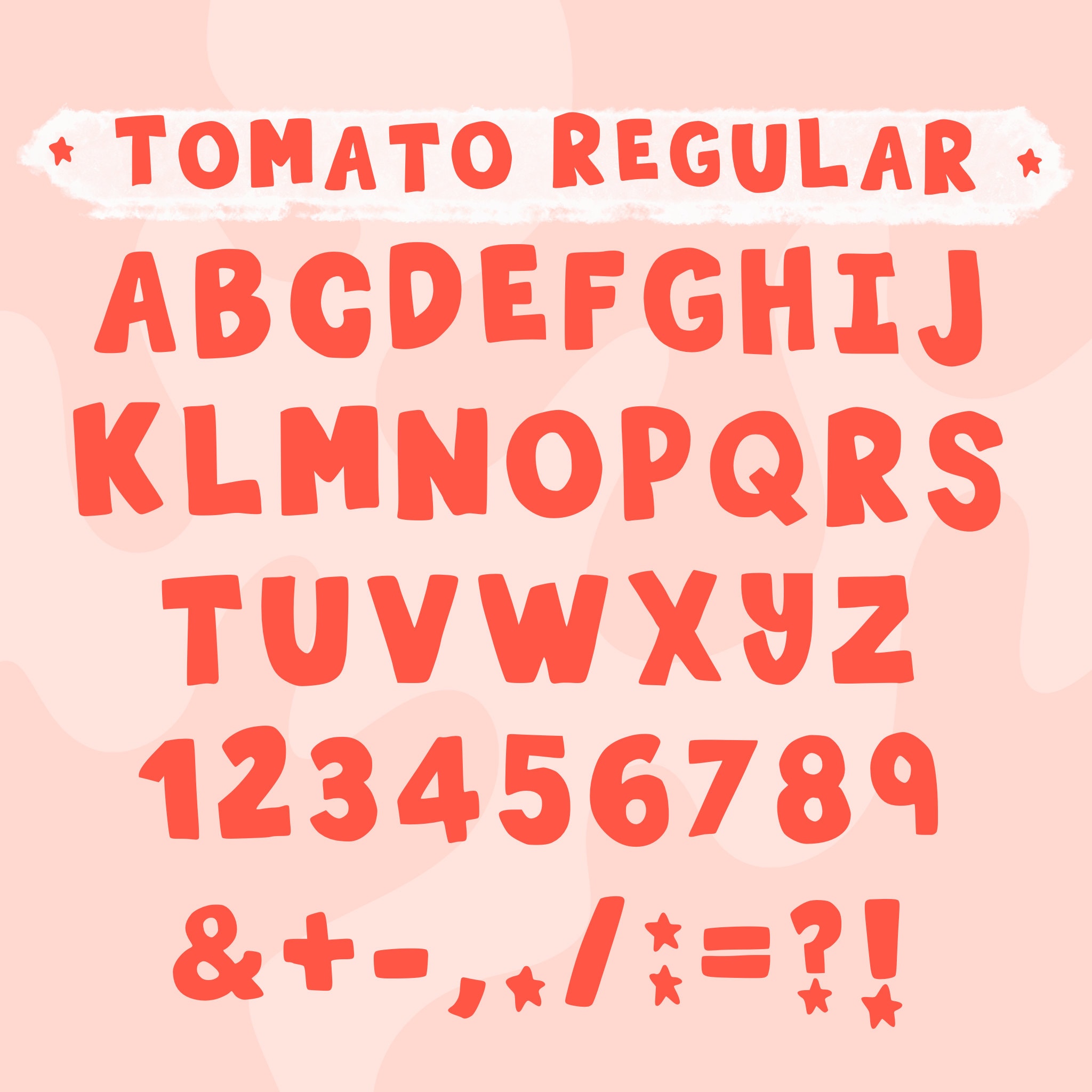 TOMATO FONT PACK (regular & Outline) Instant Download - Etsy