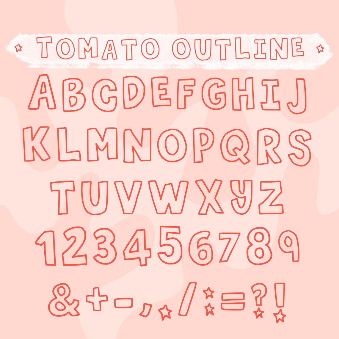 TOMATO FONT PACK (regular & Outline) Instant Download - Etsy