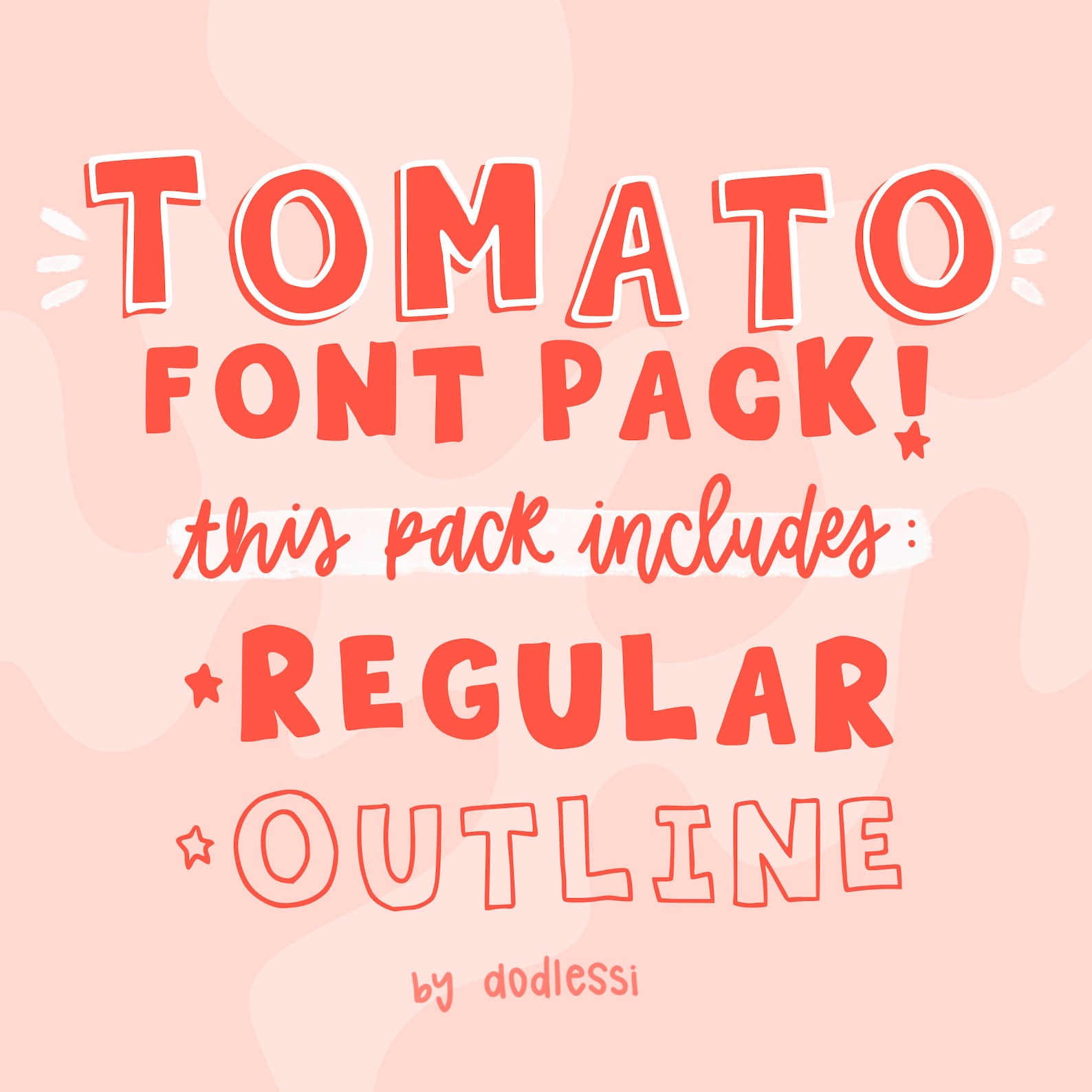 TOMATO FONT PACK (regular & Outline) Instant Download - Etsy