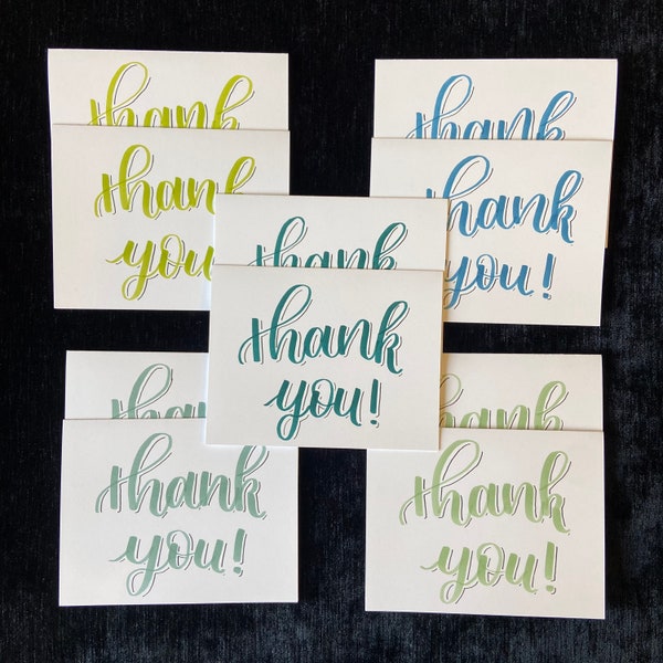 Handwritten Calligraphy Thank You Cards - Etsy