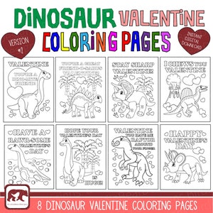 Valentines Coloring Pages - Dinosaur Coloring Pages - Valentine ...
