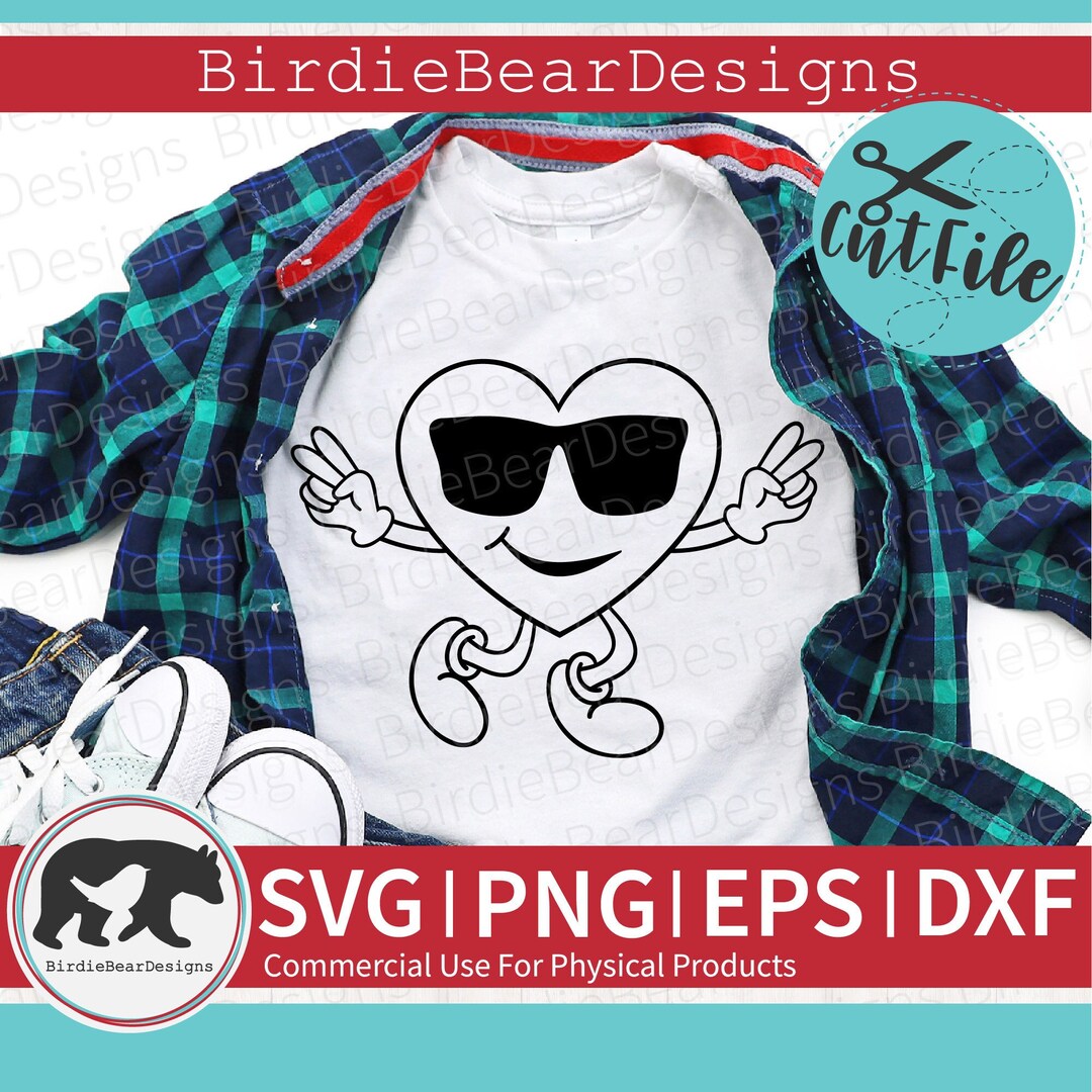 Heart Face Svg, Valentines Day Coloring Svg, Heart Outline Svg, Funny ...