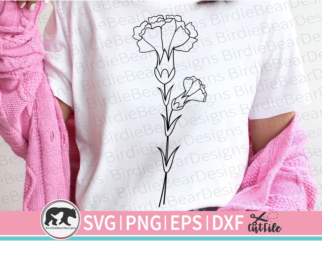 Carnation Svg, Birth Month Flower Svg, Carnation Flower Svg, January ...