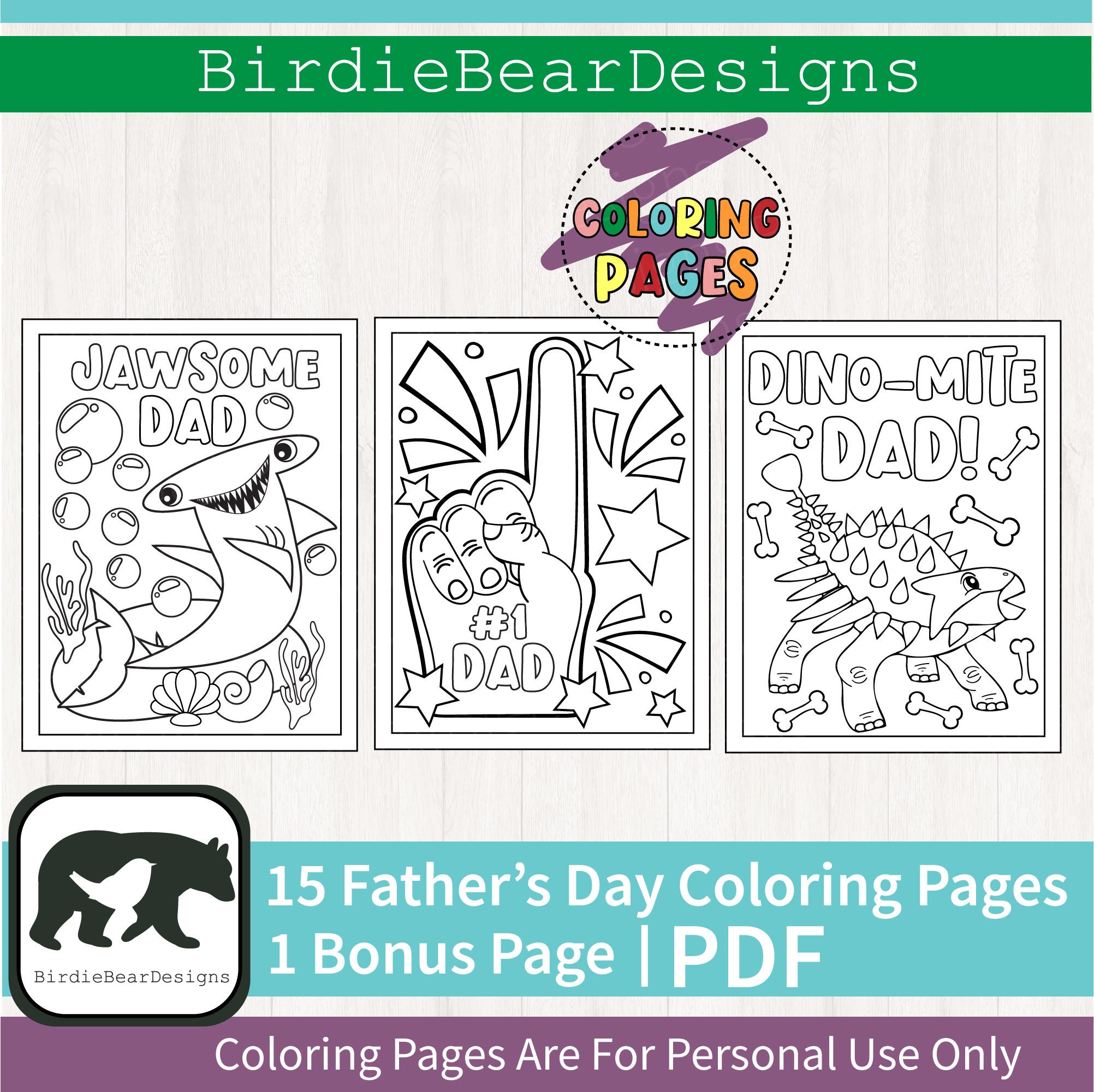Fathers Day Coloring Pages Fathers Day Coloring Book - Etsy